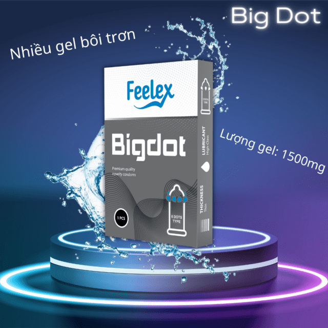 Bao cao su có bi Feelex Bigdot nhiều gel hộp 1 chiếc